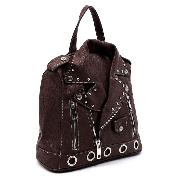 Bags | Motorcycle Jacket Handbag In Chocolate Brown | Poshmark